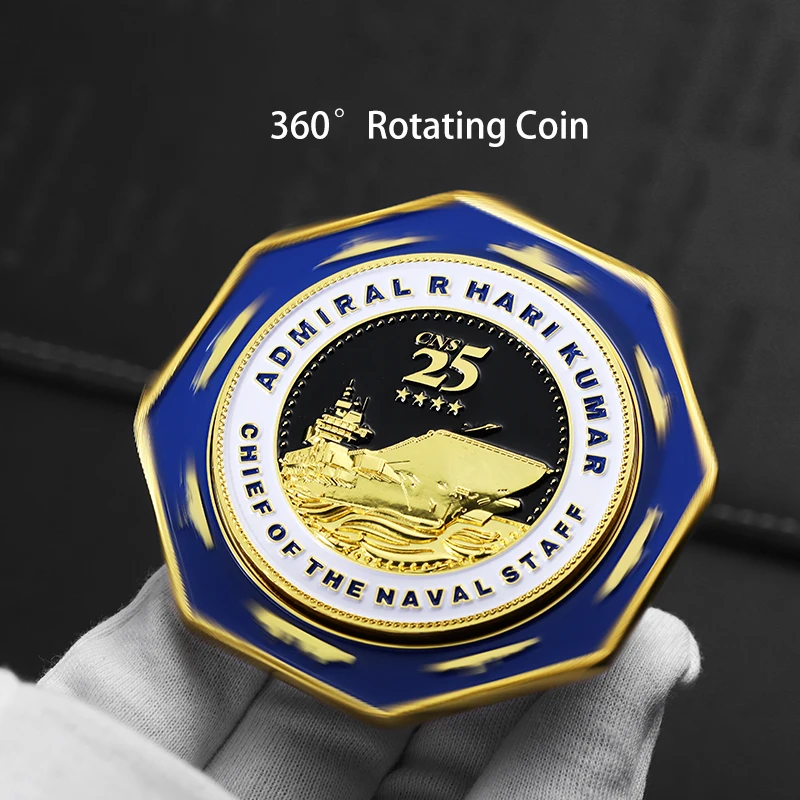 Factory Customize Challenge Coin 3d 360 Degrees Spinning Coin Gold ...