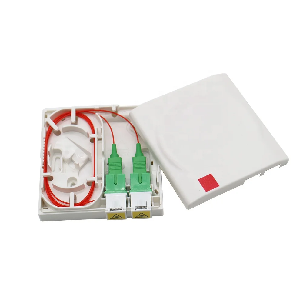 Fiber Termination Box,Wall Mount Ftth,Loaded 2 Sc/apc Adapters And 1 ...