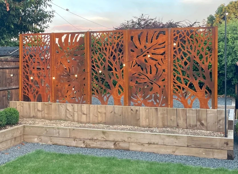Corten Steel Garden Screen Custom Corten Steel Screen Contemporary ...