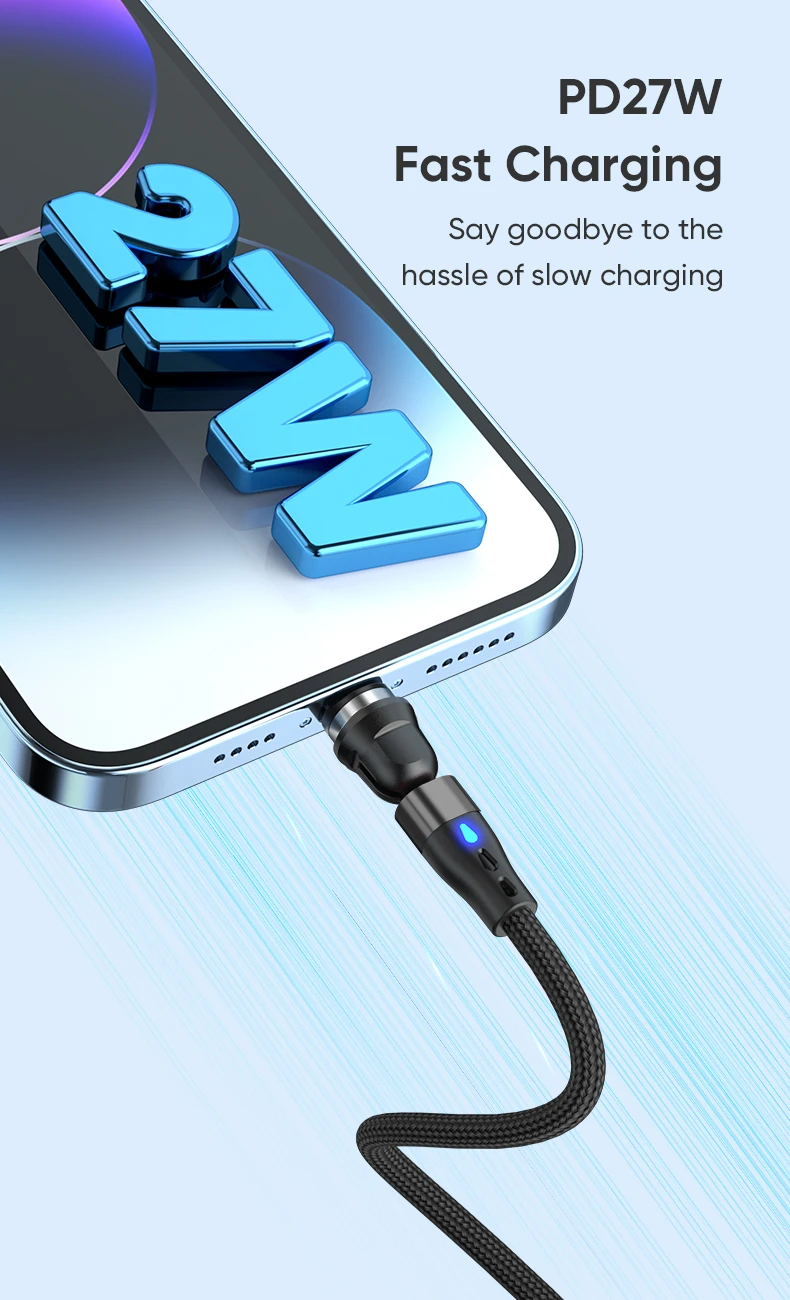 7 Pins PD 60 W C Fast Charge with USB Adapter Mobile Phone Data 3 in 1 ...