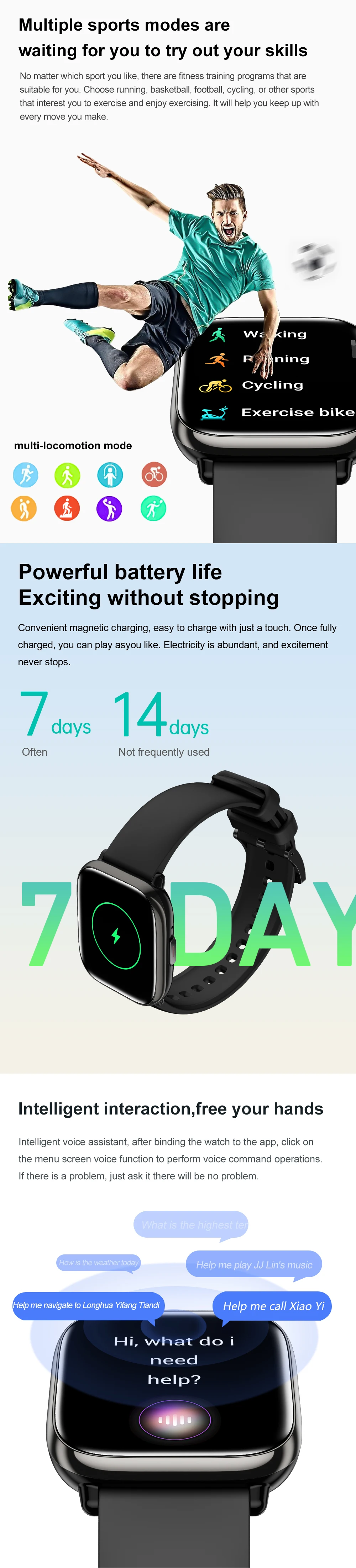 VALDUS NFC Smartwatch - Long Battery Life & Health Monitoring