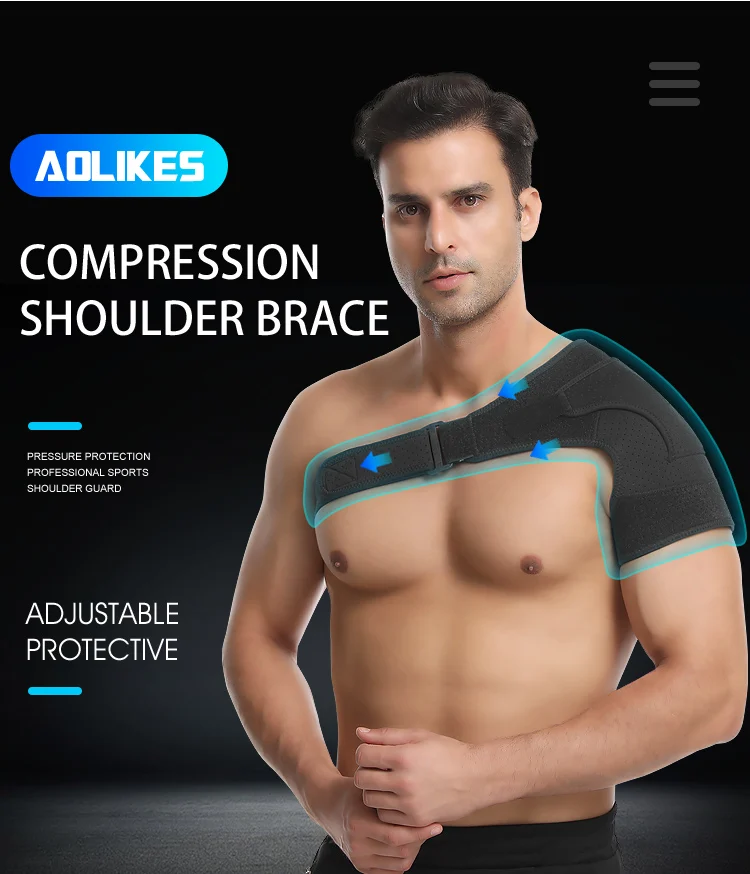 Aolikes Neoprene Shoulder Pad Posture Belt And Spine Protector Shoulder ...