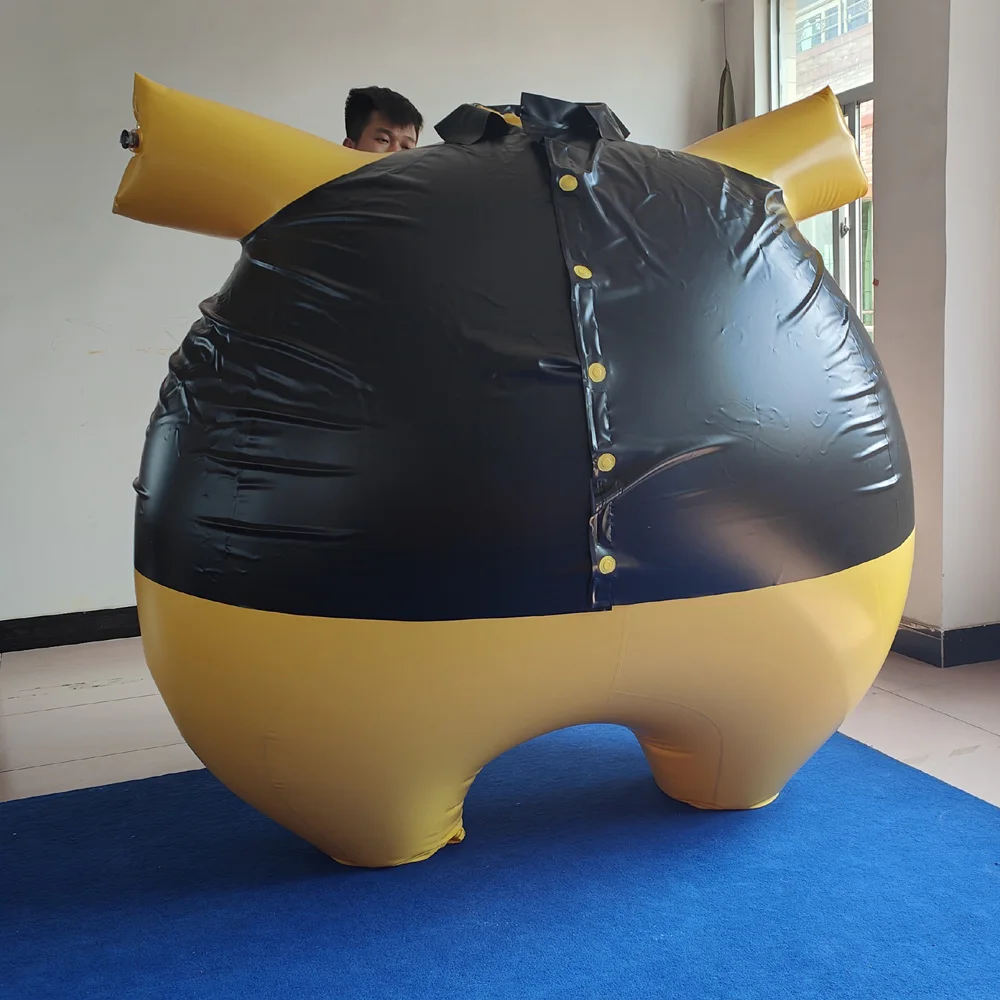Customized Yellow and Black Inflatable Ball Suit for Sale