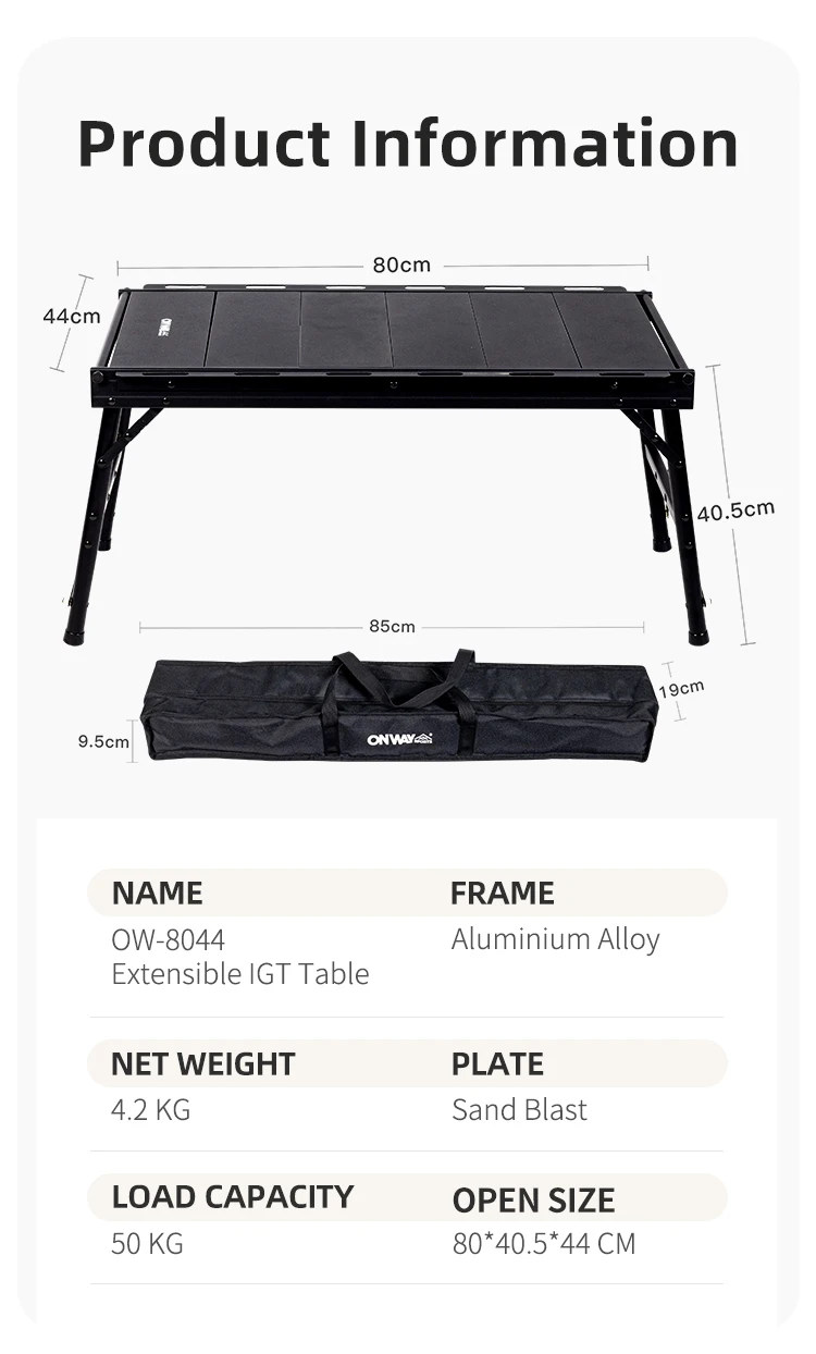 Onwaysports Professional Outdoor Table With Removable Shelf Adjustable ...