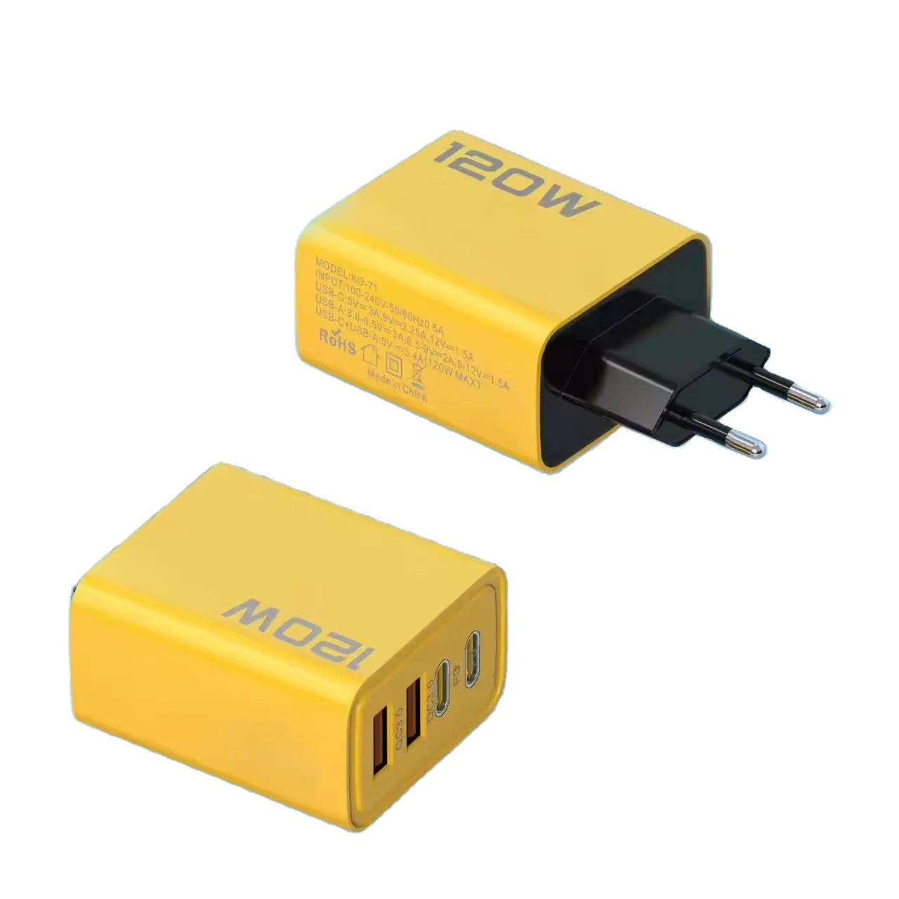 120w Dual Usb + Type C Fast Charger Gan Pd Phone Quick Charging Adapter ...