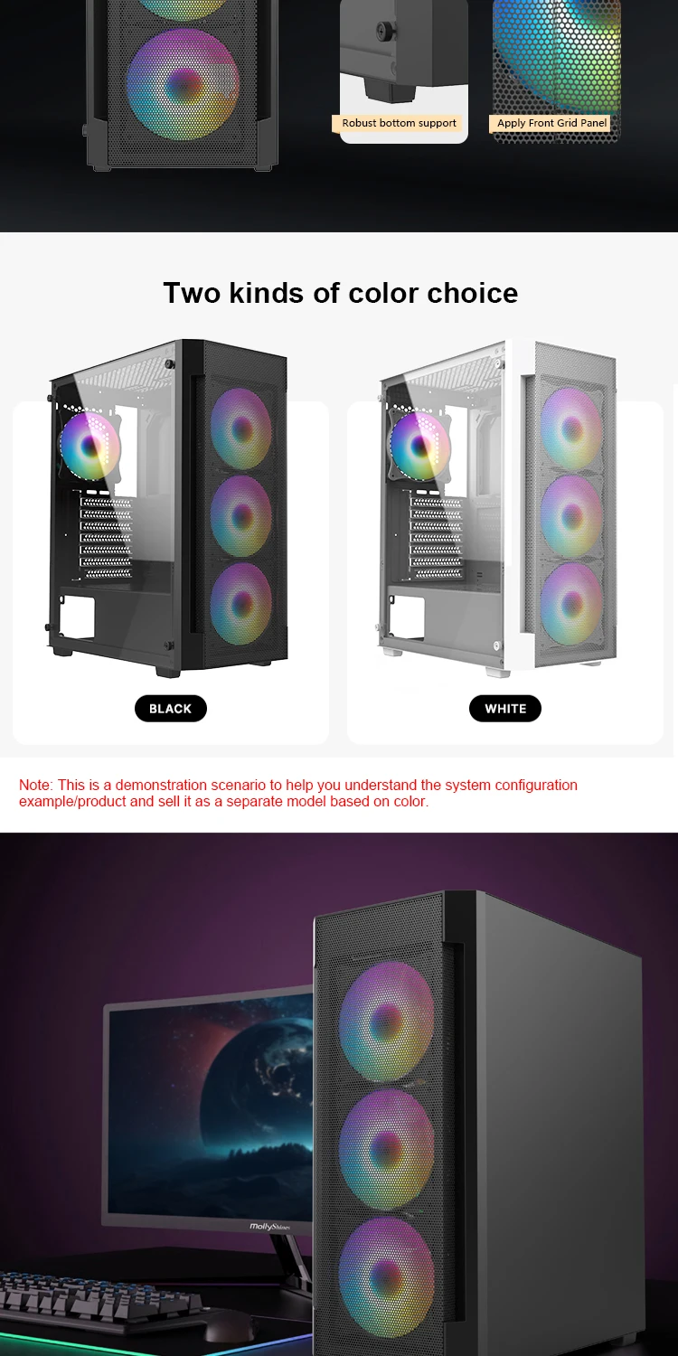 2024 Factory New Design 192-5 Atx Gaming Pc Case Desktop Computer Rgb ...