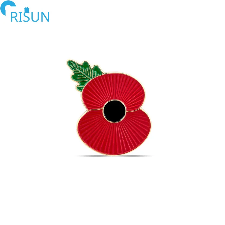 Customized Enamel Lest We Forget Remembrance Day Flag Poppy Lapel Pin ...