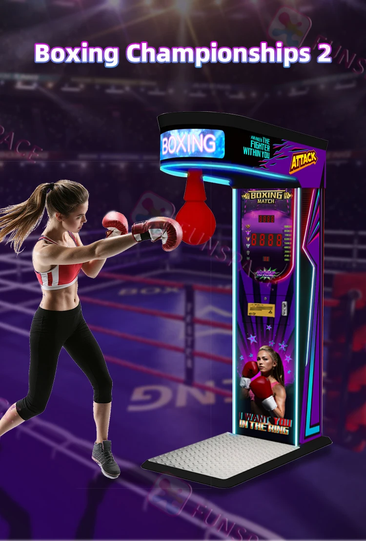 Funspace Coin Operated Arcade Punch Boxing Machine Electronic Dynamic Boxing Arcade Game Machine ...