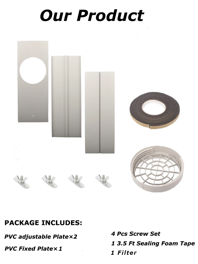 Adjustable PVC Air Conditioner Window Seal Kit for Portable Units
