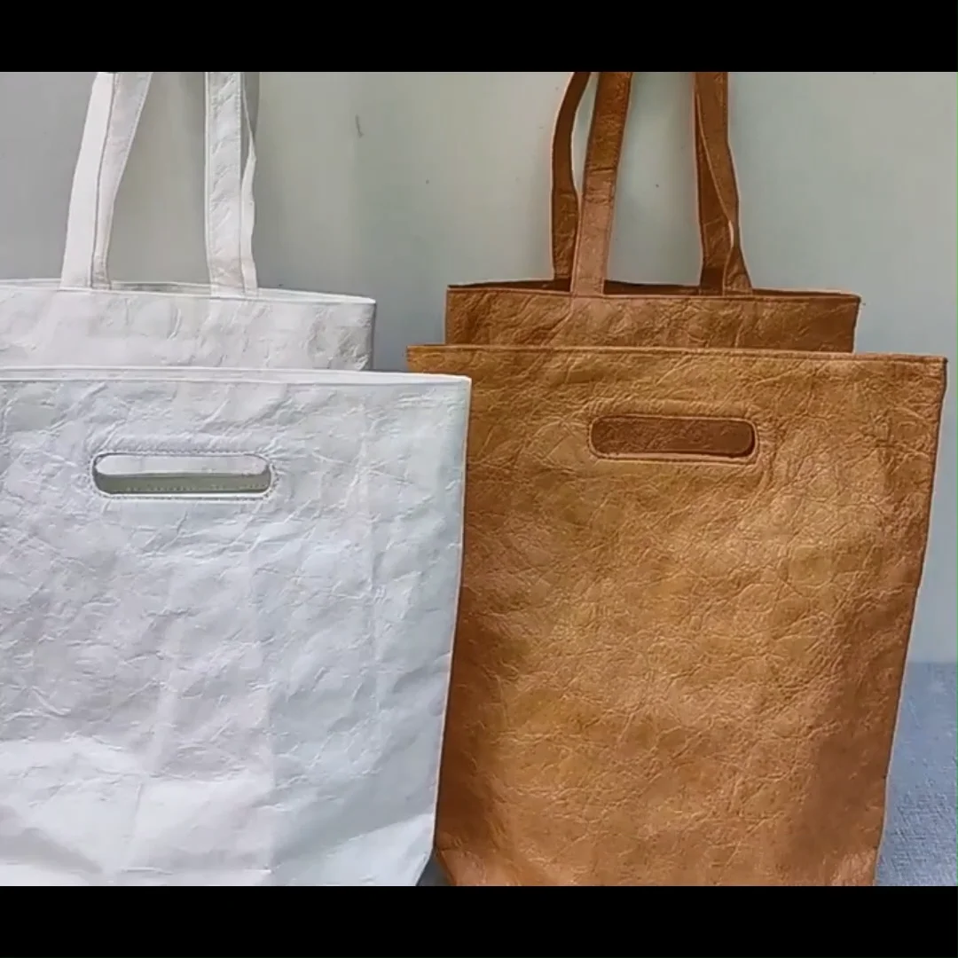 Wholesale Waterproof Cooler Washed Kraft Dupont Tyvek Paper Tote Bag ...