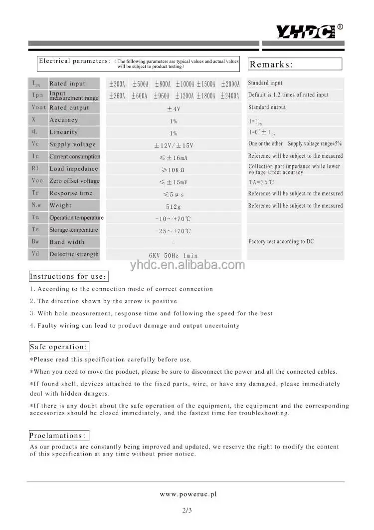 300-2000a Hall Effect Current Transducer Split Core Current Transducer ...