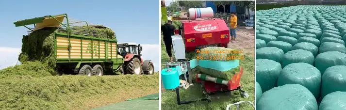 Fresh Alfalfa Corn Straw Baler and Film Wrapping Machine /Fermented ...