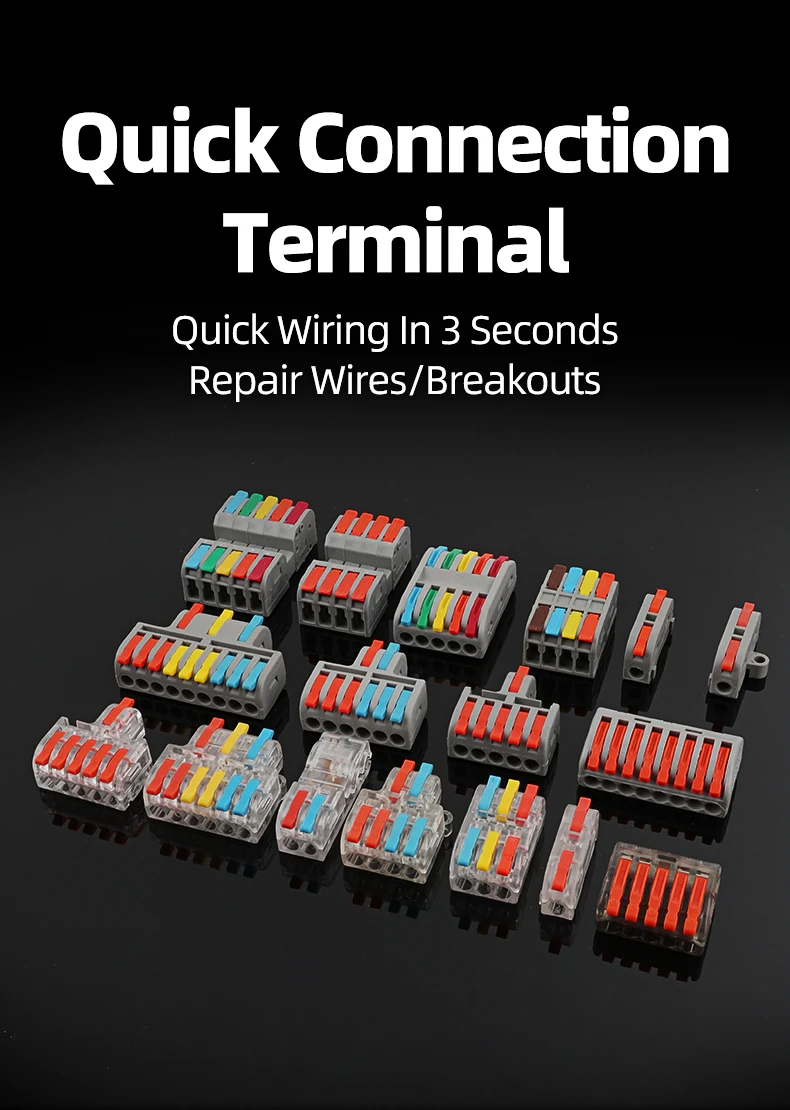 Universal Lever Compact Cable Wiring Connector Circuit Inline Quick ...