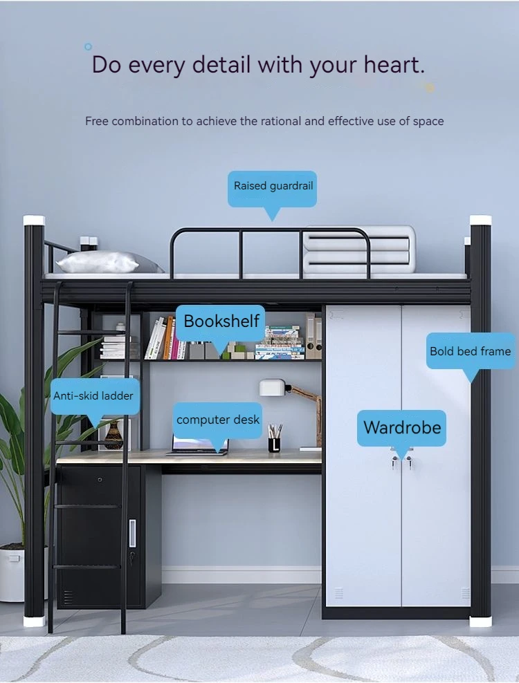 Modern Bunk Bed For Bedroom Dormitory School Or Home Office For Efficient Use In Apartments And ...