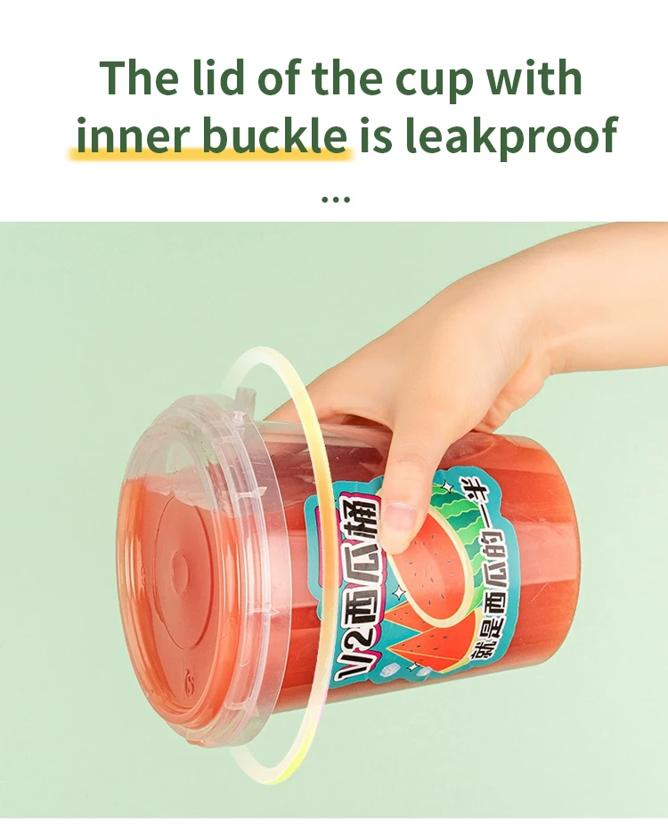 2024 New Product Milk Beverage Bucket With Flat Lid Disposable ...