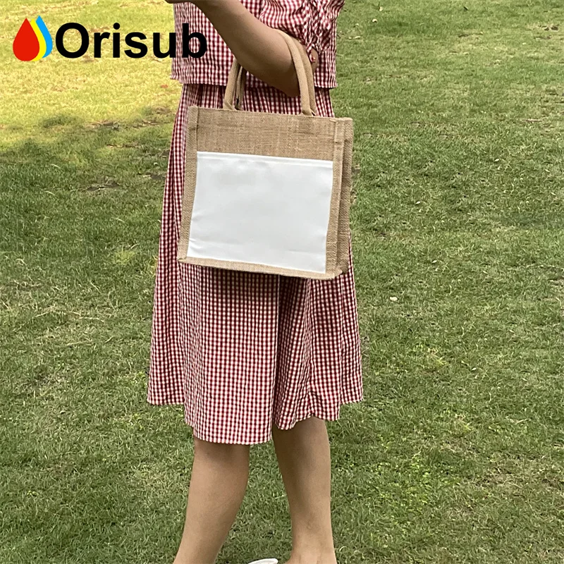 Personalized Jute Bag Blank Sublimation Jute Shopping Tote Bags With ...