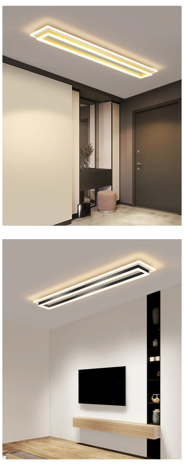 Modern Linear Long Strip Ceiling Light Villa Hotel Living Room ...