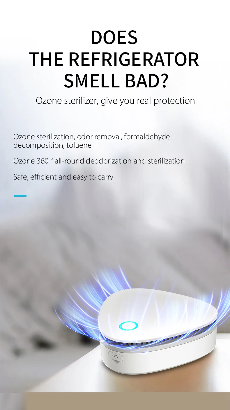 Refrigerator Deodorizer,Wardrobe Pet Bathroom Ozone Sterilizer,Producing 20mg Of O3 Per Cubic ...