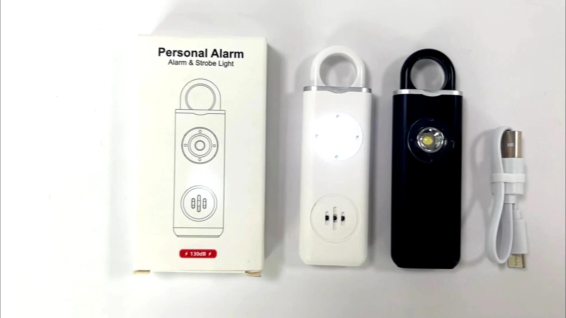 Mini Panic Self Defense Emergency Siren Safety Personal Alarm Keychain With Led Light For Women ...