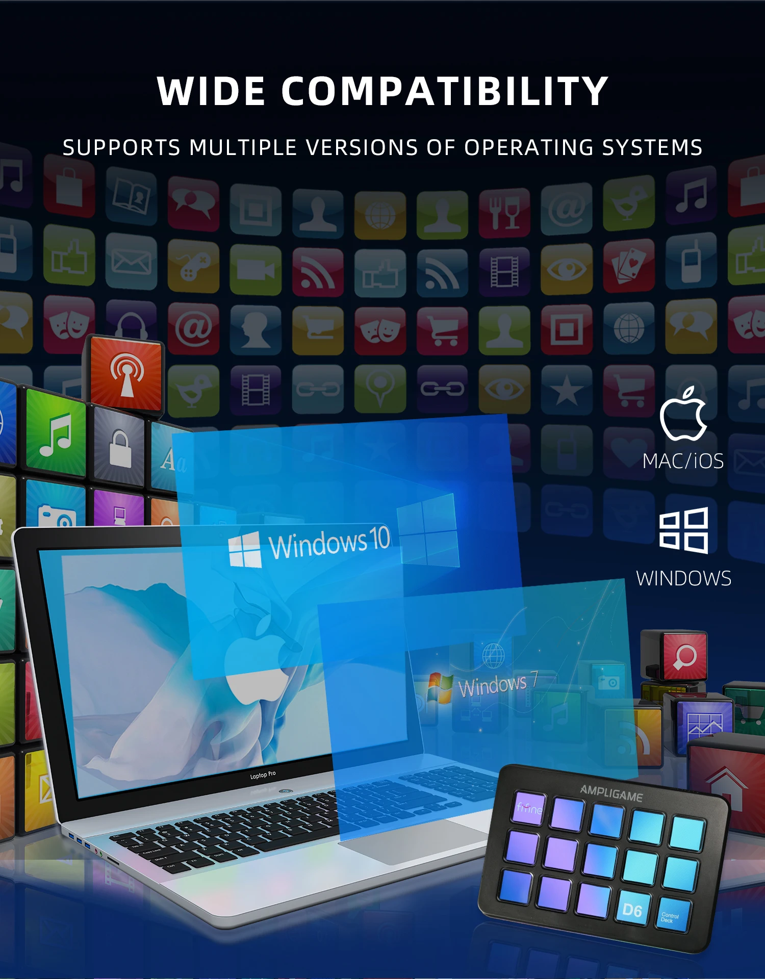 Fifine D6 LCD Keyboard - Programmable Desktop Controller