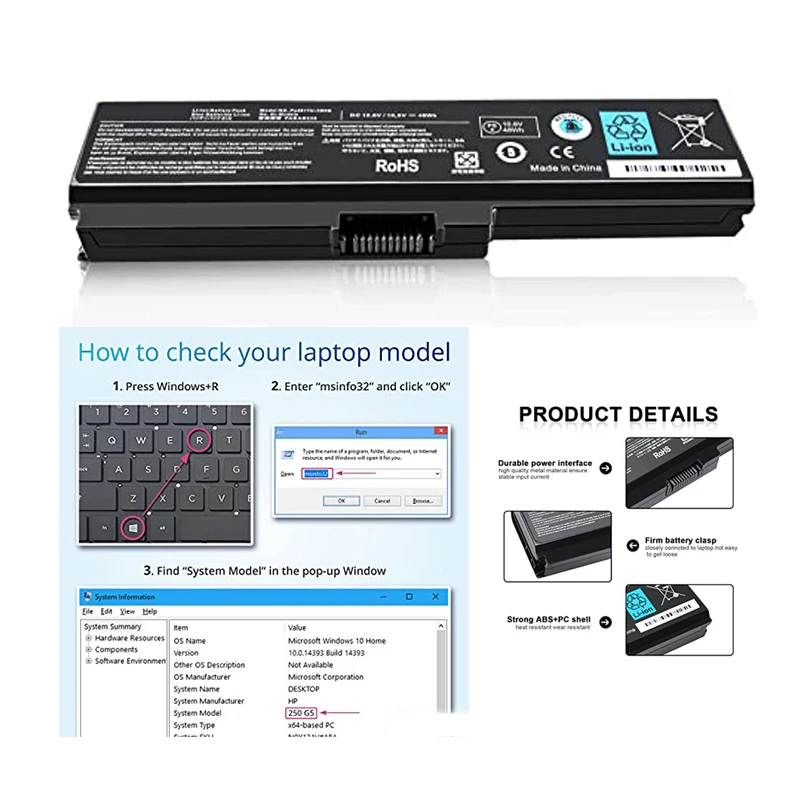 Hot Sale Lithium 10.98v 5800mah 65wh Laptop Battery For Dell 3340 1525 ...