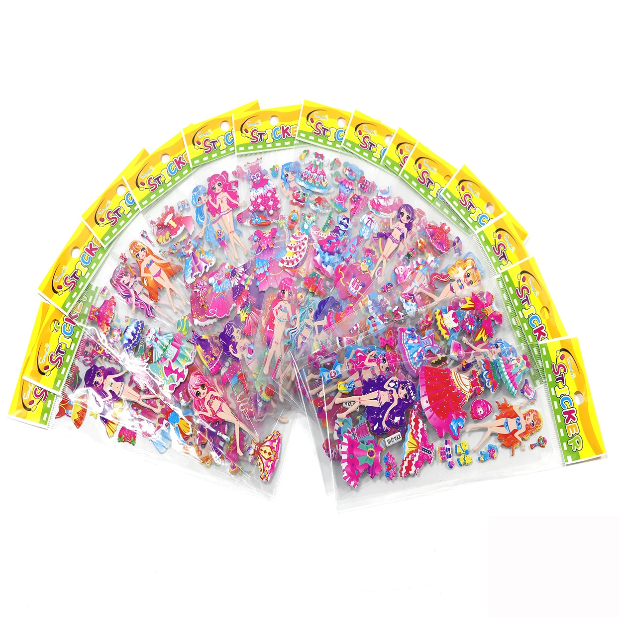 Wholesale Cartoon Girl Dress up Puffy Stickers - Waterproof 3D Stickers ...