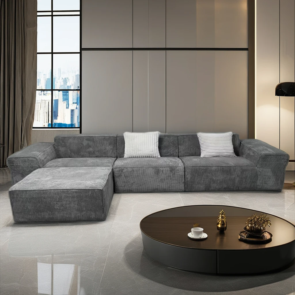 Modern Vacuum Compressed Sofa Tofu Height Density Sponge Modular Sofa ...