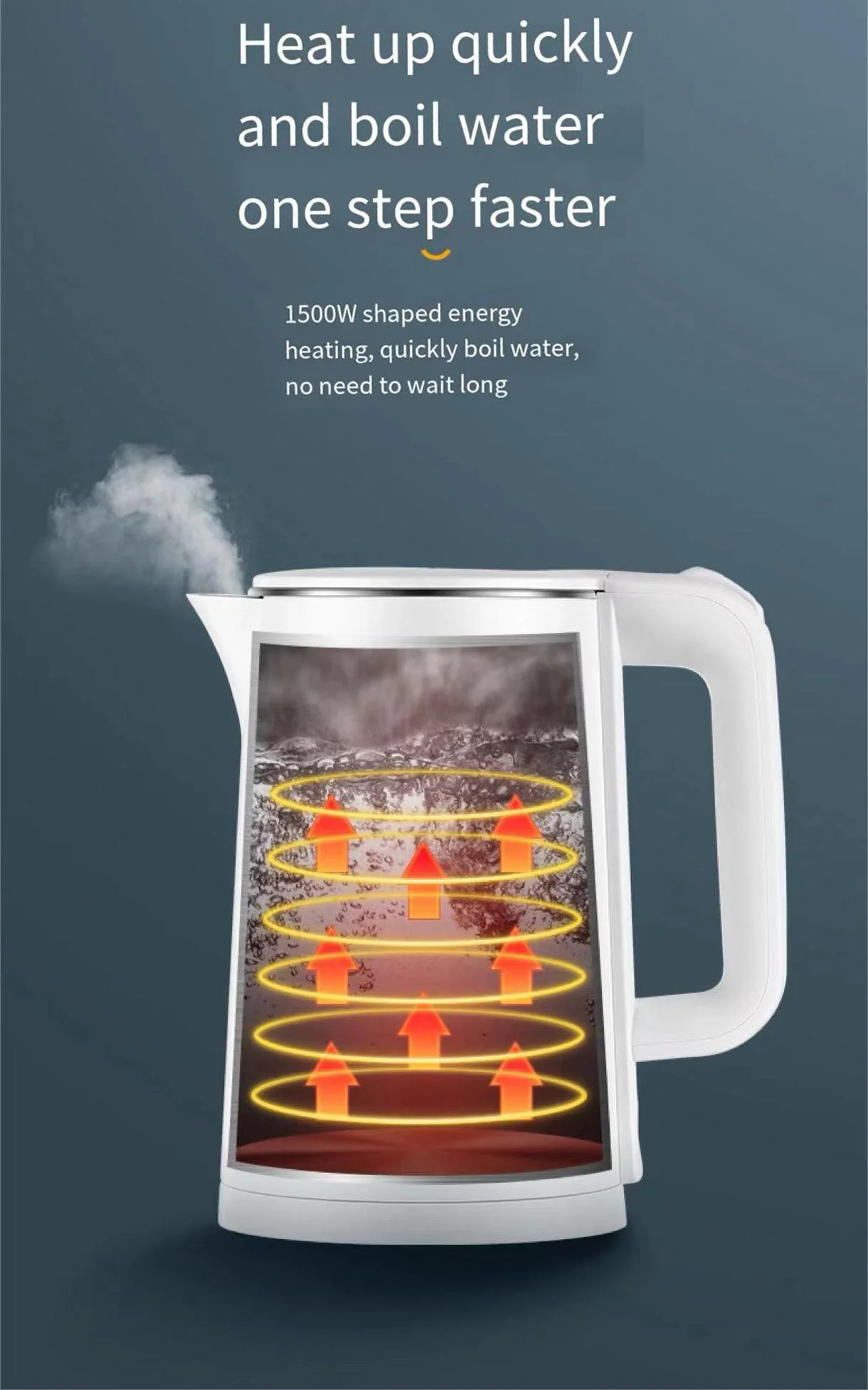 2500ml Electric Portable Water Kettle - Fast Boil & Quality