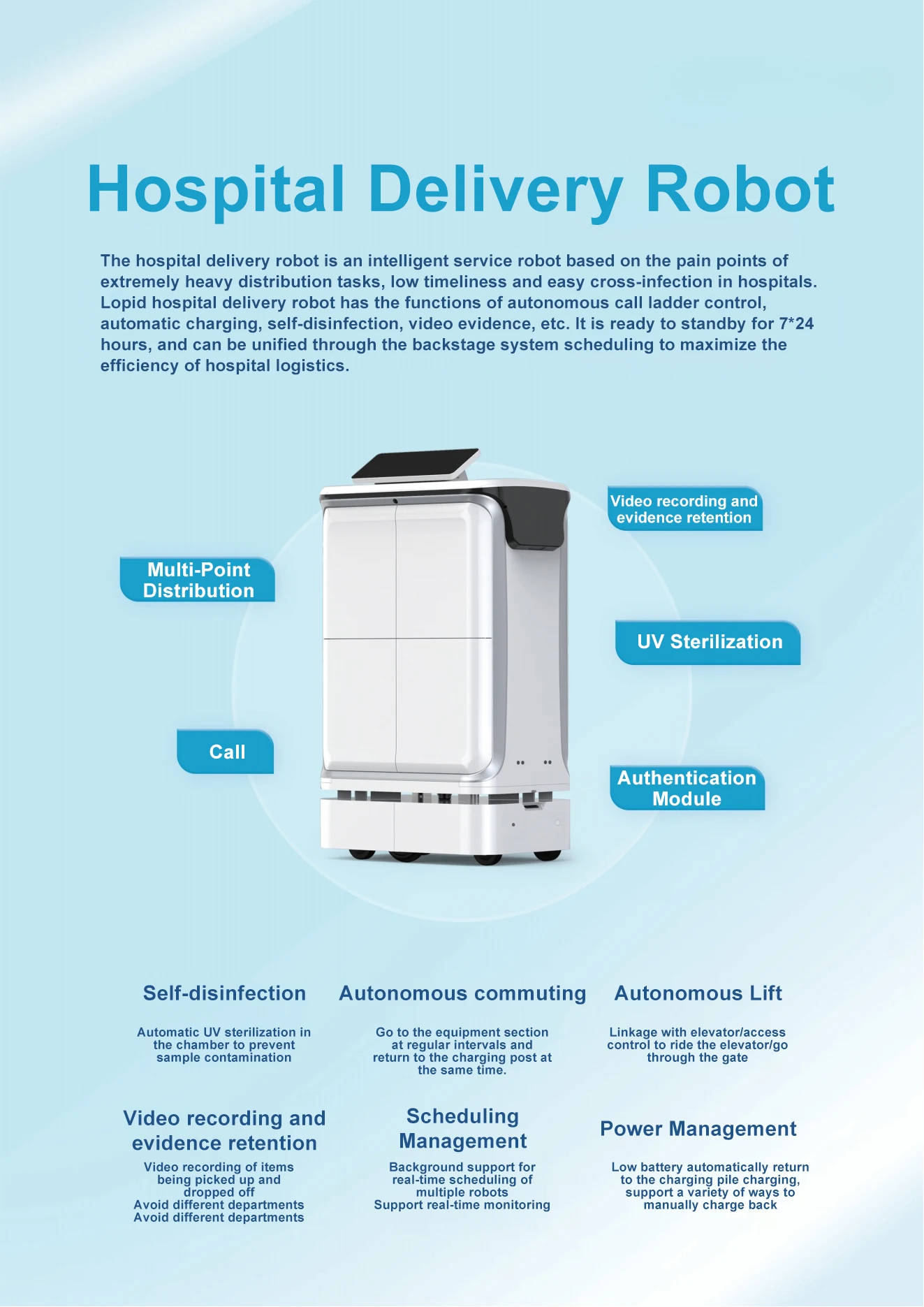 Autonomous Medical Logistics Transport Robot for Commercial Delivery ...