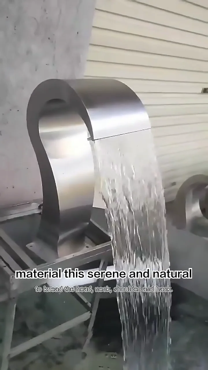 Outdoor Garden Features Modern Design Metal Waterfall Led Multi-color ...