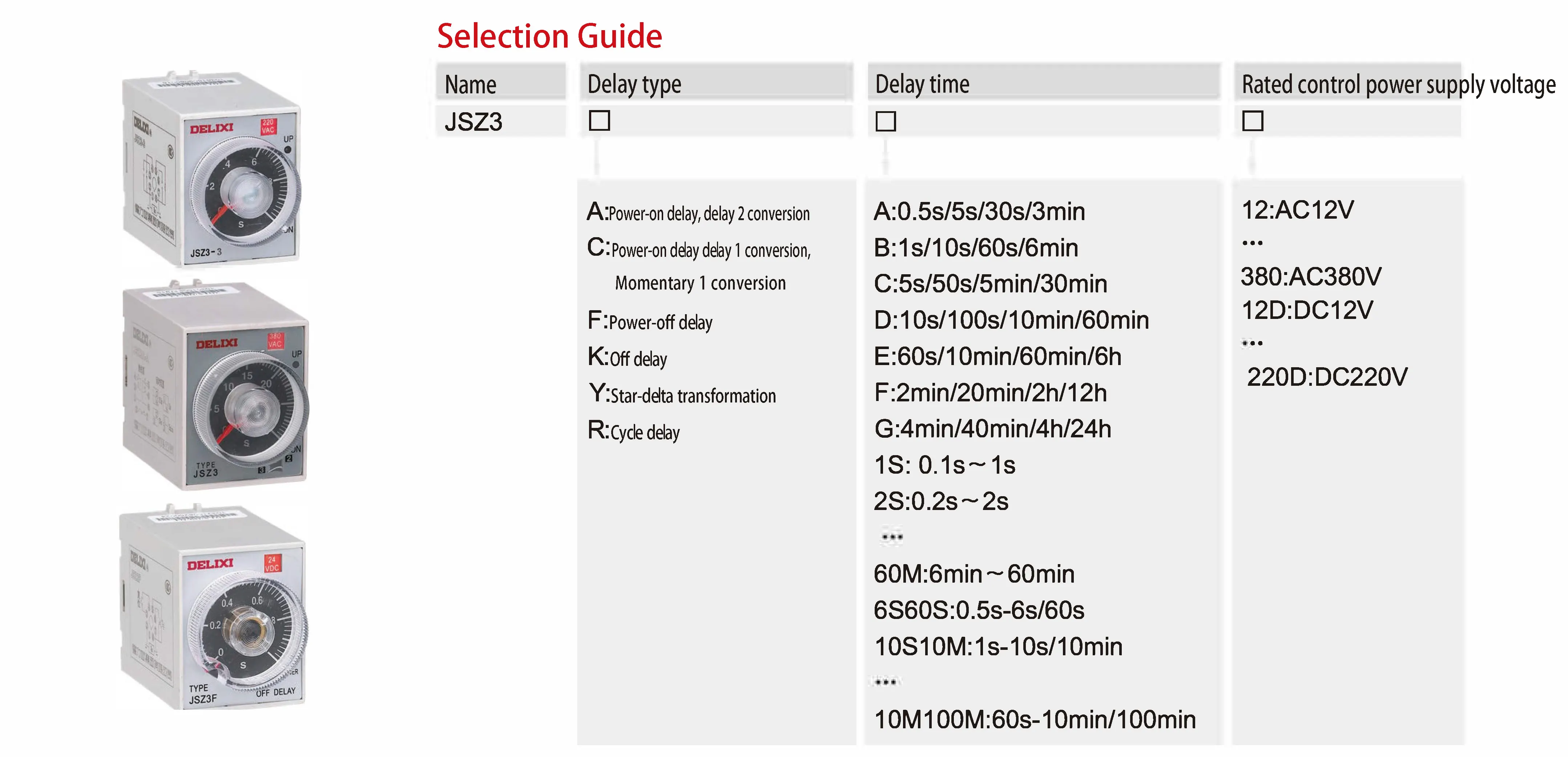 Delixi Electric Brand Jsz3 Series 220v 380v Timer Relay Electromagnetic ...