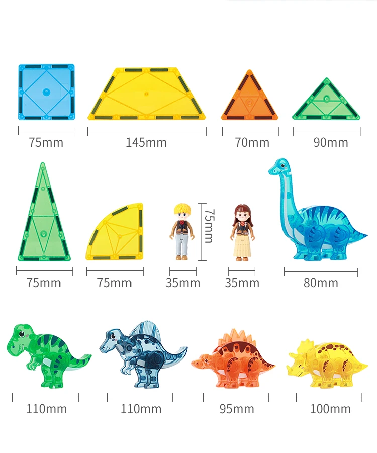 KEBO Magnetic Tiles – Colorful Animal Building Blocks Toy for Kids 3+