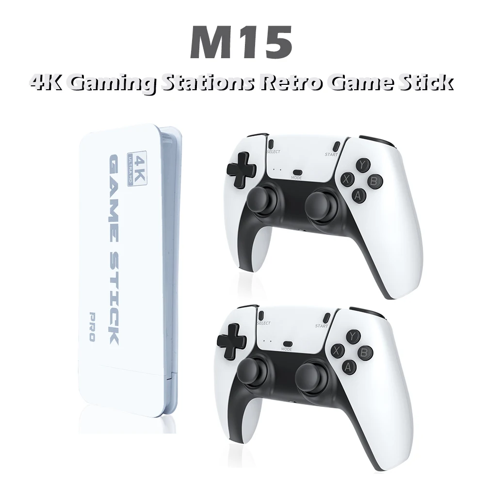M15 2025 Home Video Game Consoles 4K HD 20000+ Games 2.4Ghz Wireless ...