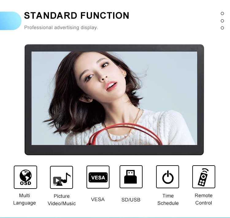 Indoor Wall Mounted 22 Inch Digital Signage Lcd Multi Screen Video ...