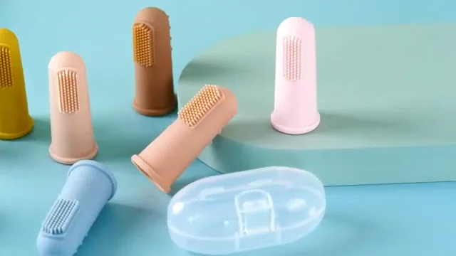 Baby Silicone Finger Toothbrush Children Teeth Clear Massage Soft ...