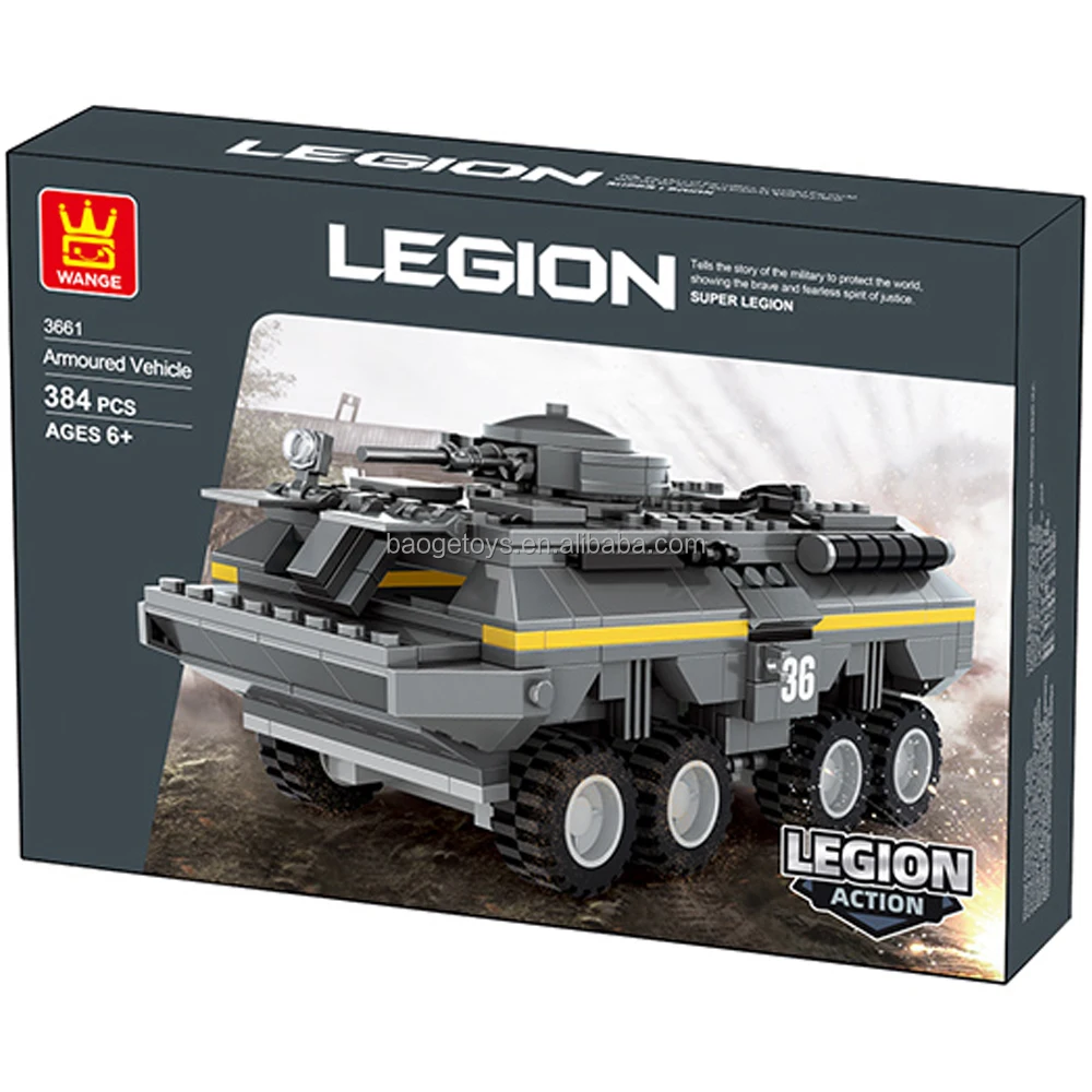Wange Plastic Army Armoured Vehicle Military Toy Brick Building Block ...