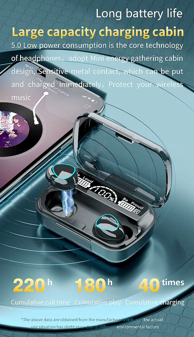 YISSIY M10 TWS Wireless Earphones - Waterproof & Noise Cancelling