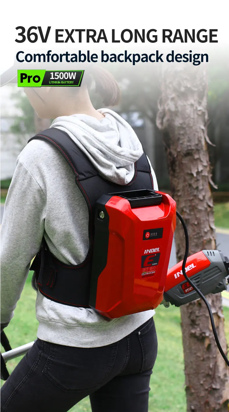36V Electric Brush Cutter – Cordless Lawn Trimmer with Lithium Battery ...