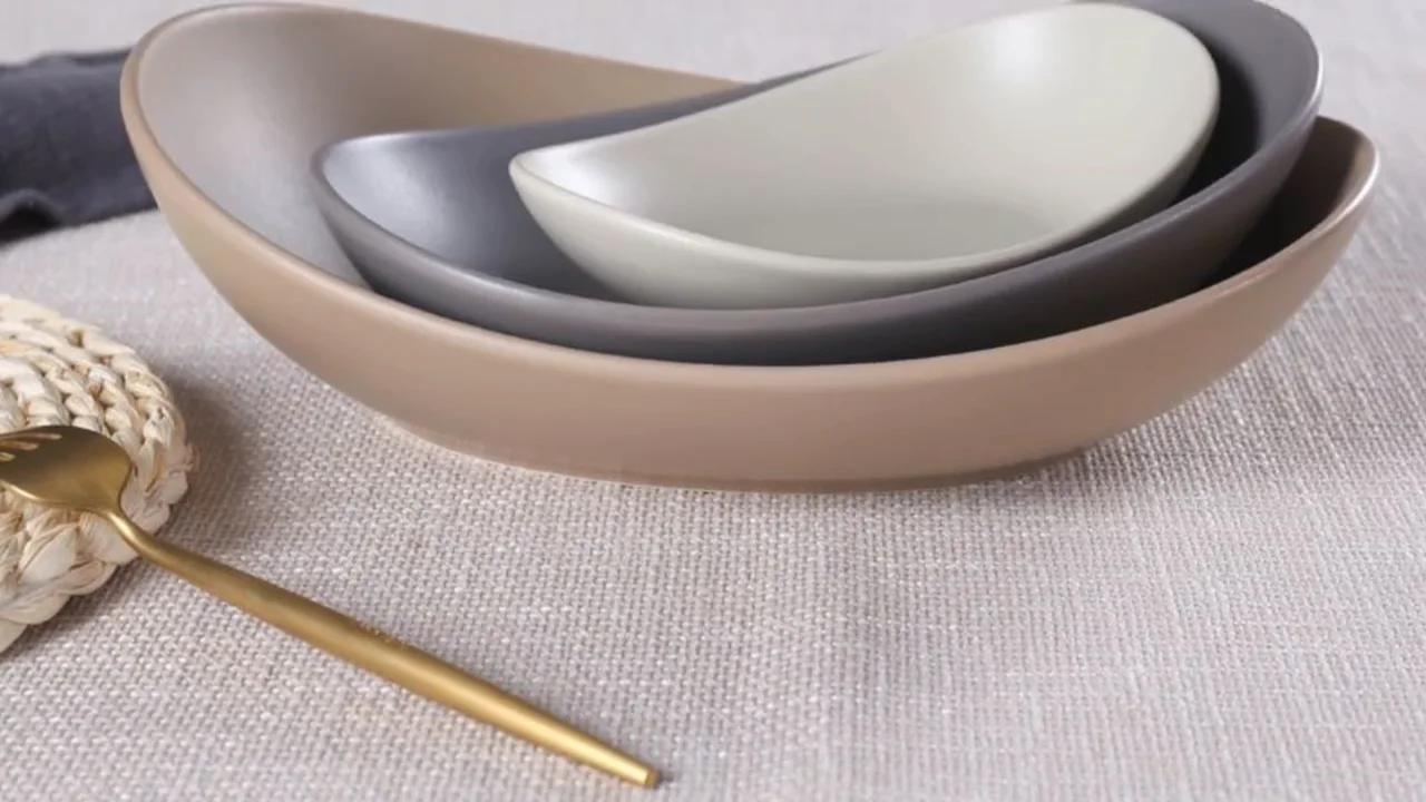 Good Selling Oval Matte Glazed Irregular Shape Dinner Plates Ceramic ...