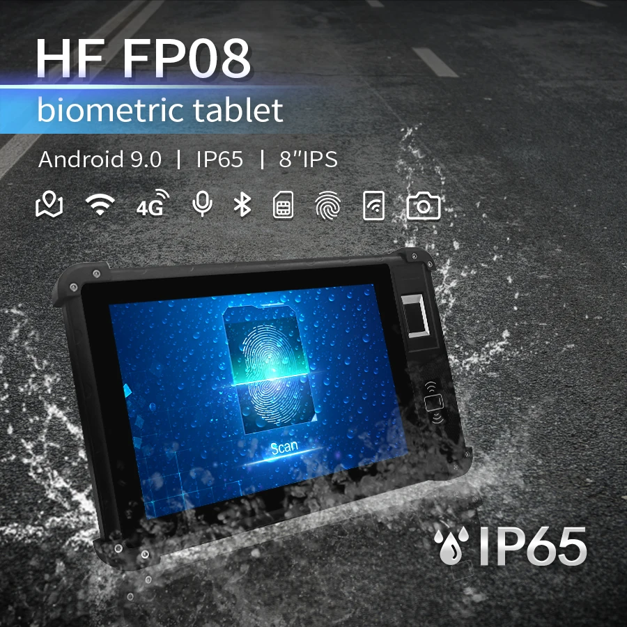 FP08 Handheld Rugged IP65 4G Biometric Android Tablet with Integrated ...