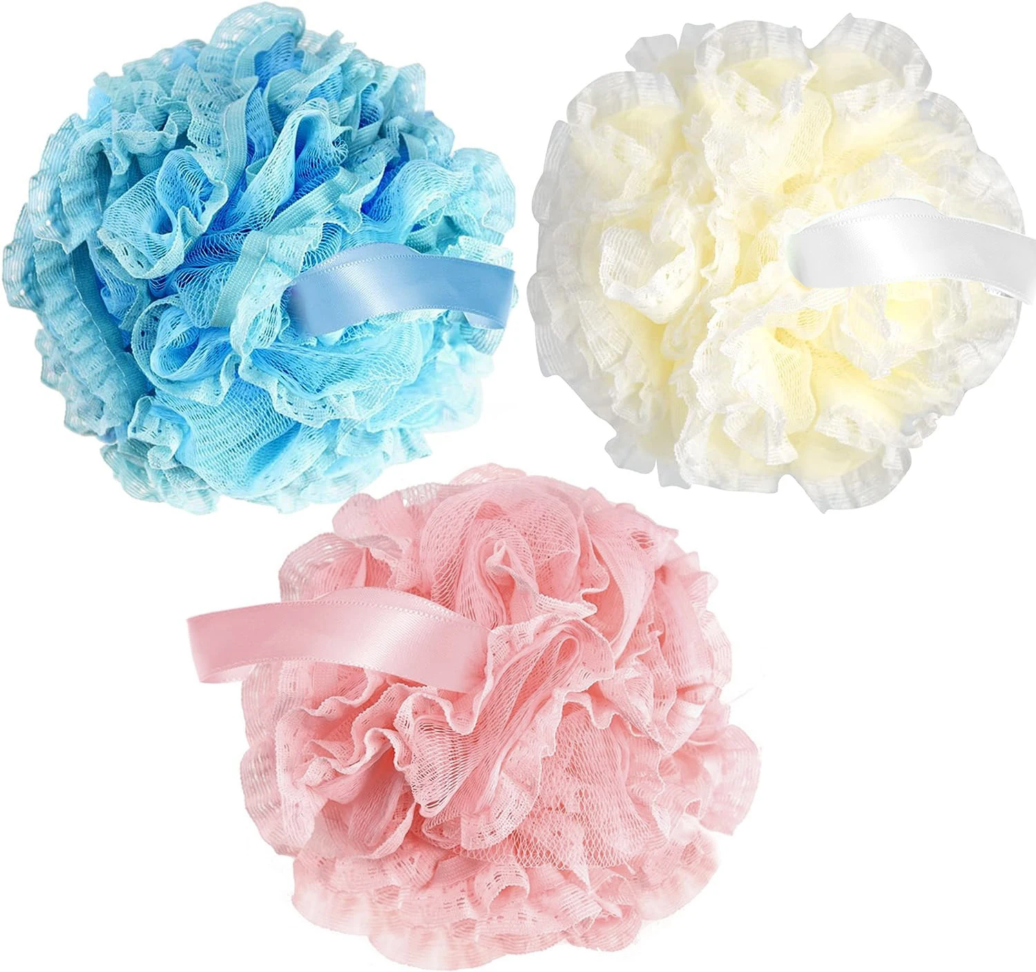 60g Bath Sponge Large Lace Body Luffa Loofa Puff Scrubber Exfoliating ...