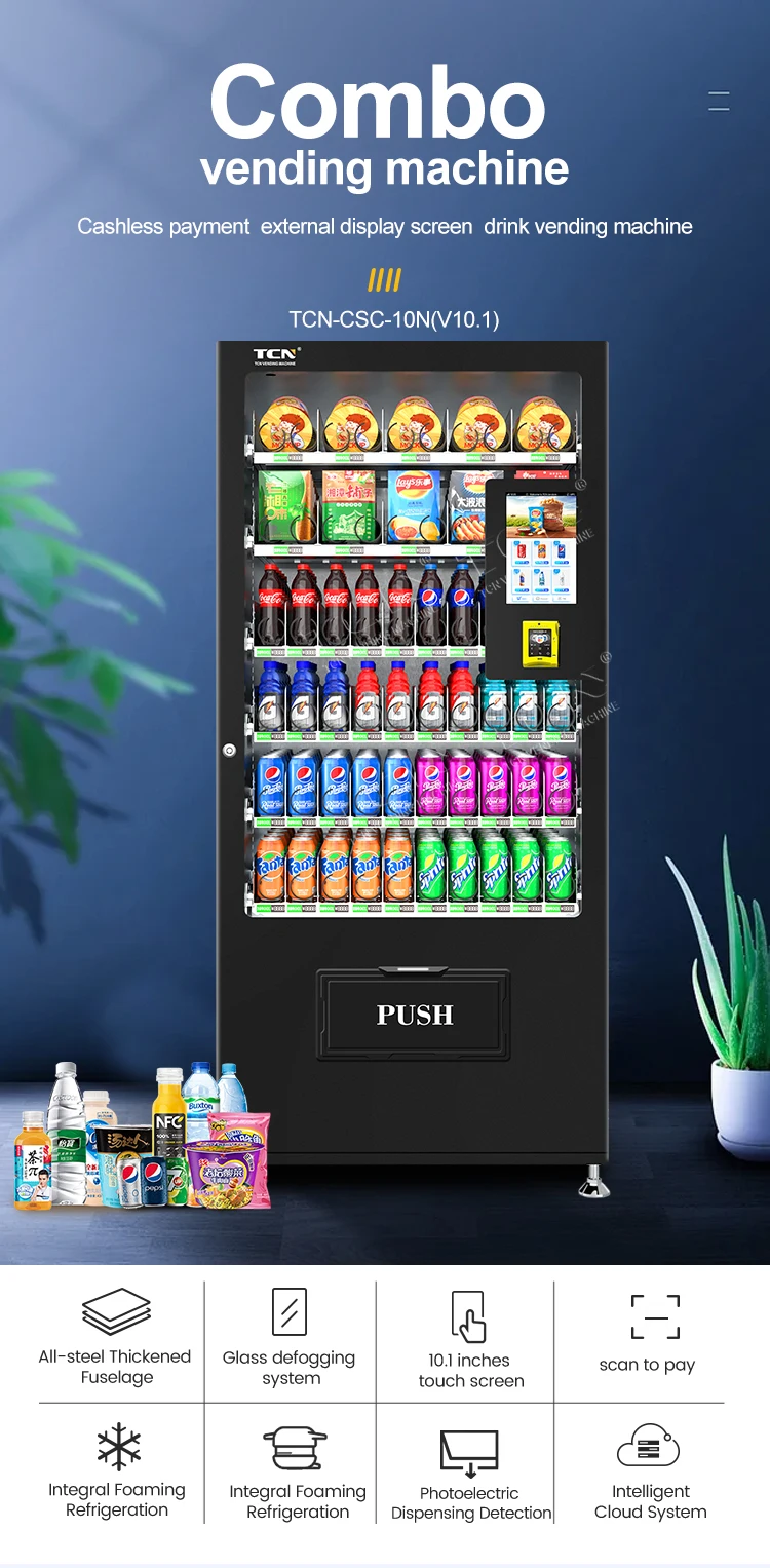 TCN Touch Cashless Payment Vending Machine - Drink Combo