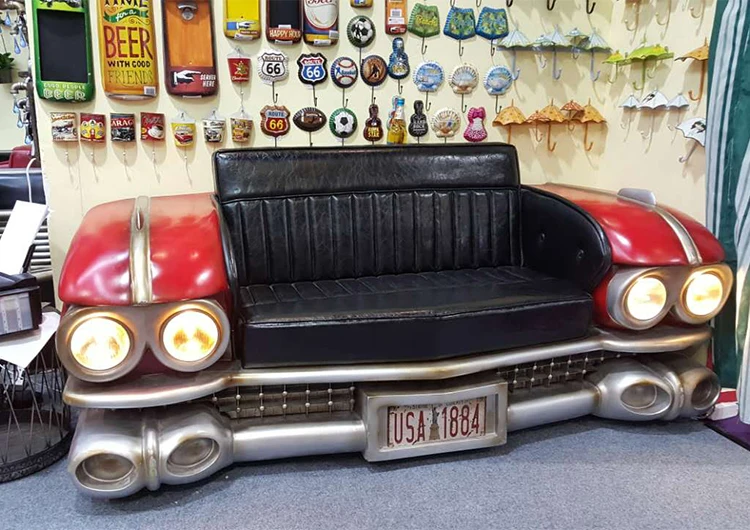 Red Black Race Car Sofa Booth - Modern Two Seat Living Room Furniture ...
