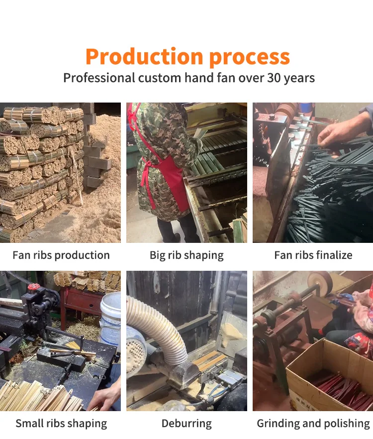 Custom Large Bamboo Fabric Portable Hand Fan For Events & Gifts Odm