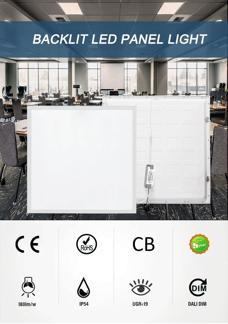 Dali 1-10v Dimmable Cct Tunable Led Square Panel Light 24w 40w 60w Ugr