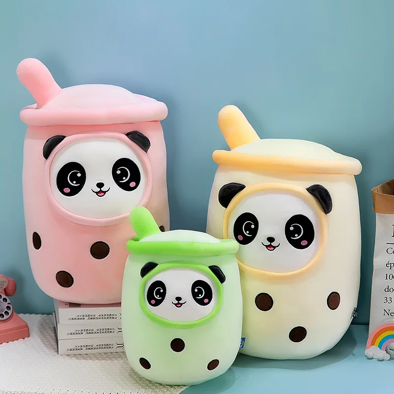 Cute Soft Bubble Boba Milk Tea Cup Shaped Pillow Plush Stuffed Pearl ...