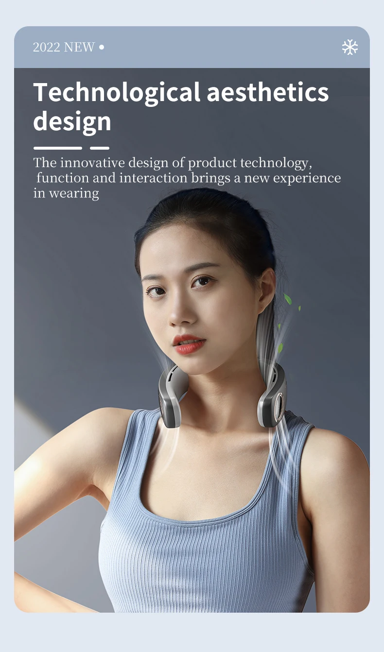 Portable Around Bladeless Hanging Neck Big Wind Usb Mini Neck Fan Air ...