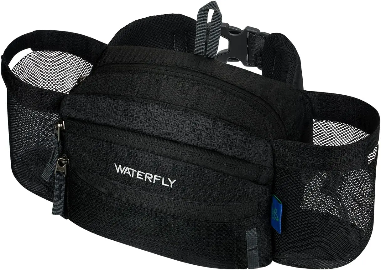 Nylon Fanny Pack for Hiking Water Bottle Holder with Zipper Closure ...