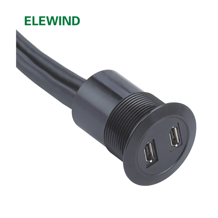 22mm 2 Layer MICRO USB Panel Mount Socket with 60CM Cable