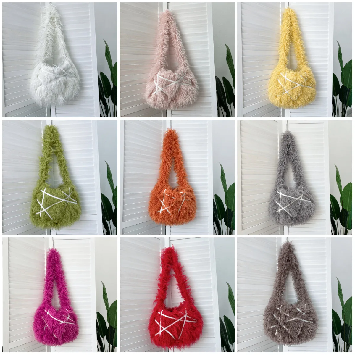 New Design Cute Plush Bags For Women Shoe Fluffy Shoulder Bag Winter ...
